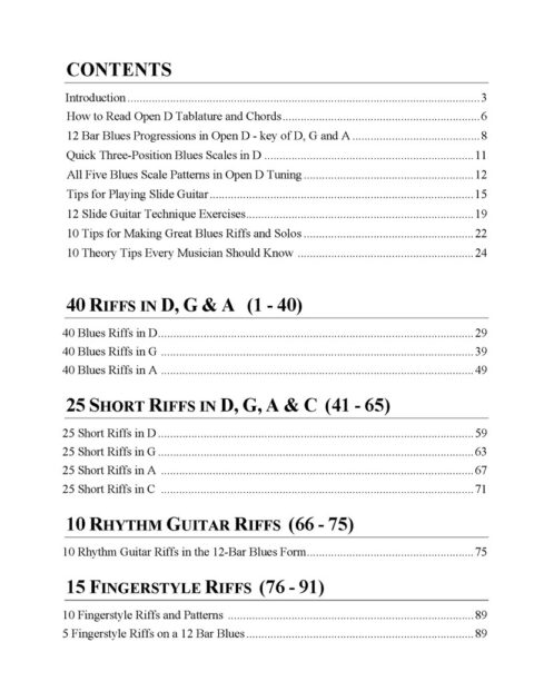 101 Blues Riffs and Solos in Open D Guitar Tuning - Kalymi Music