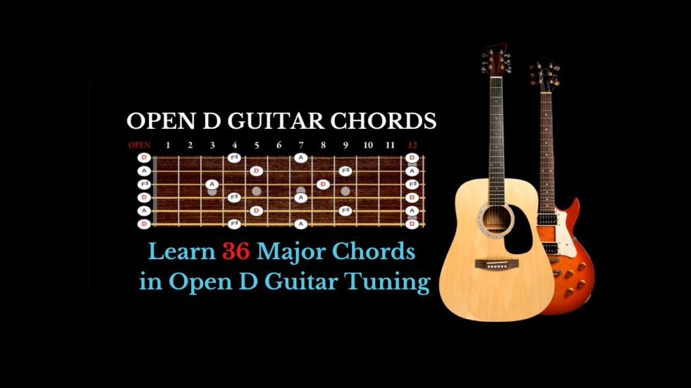 Open D Guitar Chords | Learn 36 Chords in DADF#AD Tuning